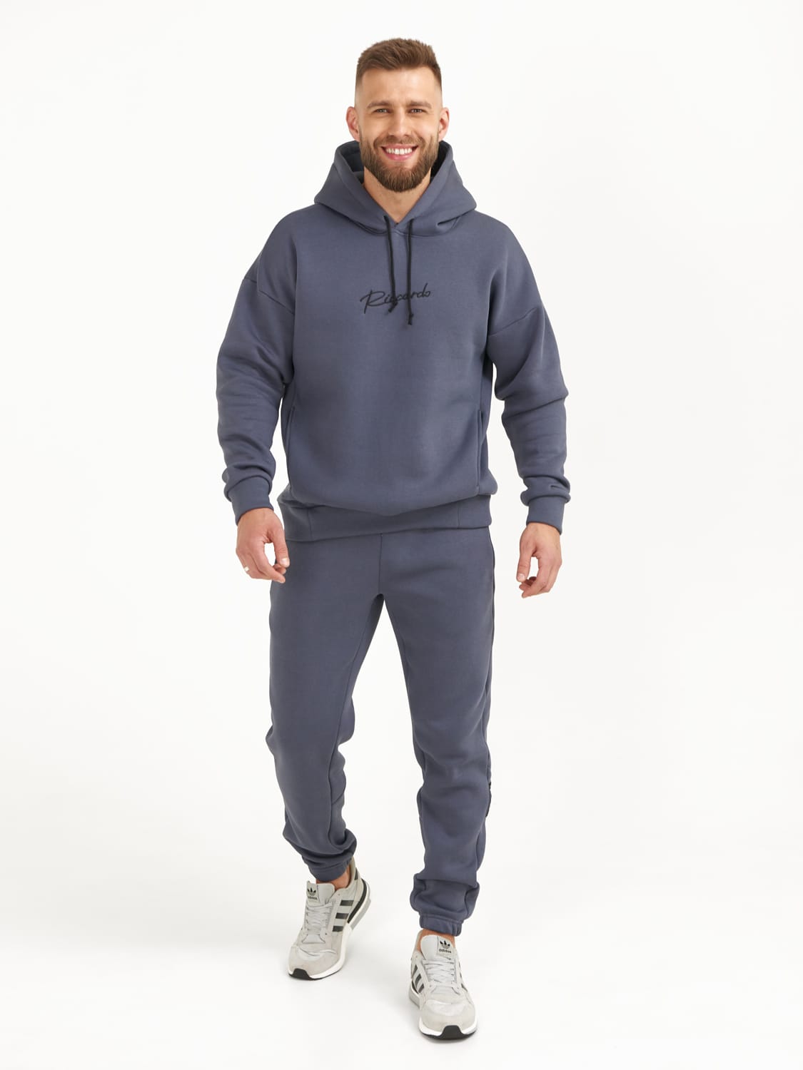 Спортивный костюм флисовый мужской Riccardo KM-HW02 L Графитовый ...