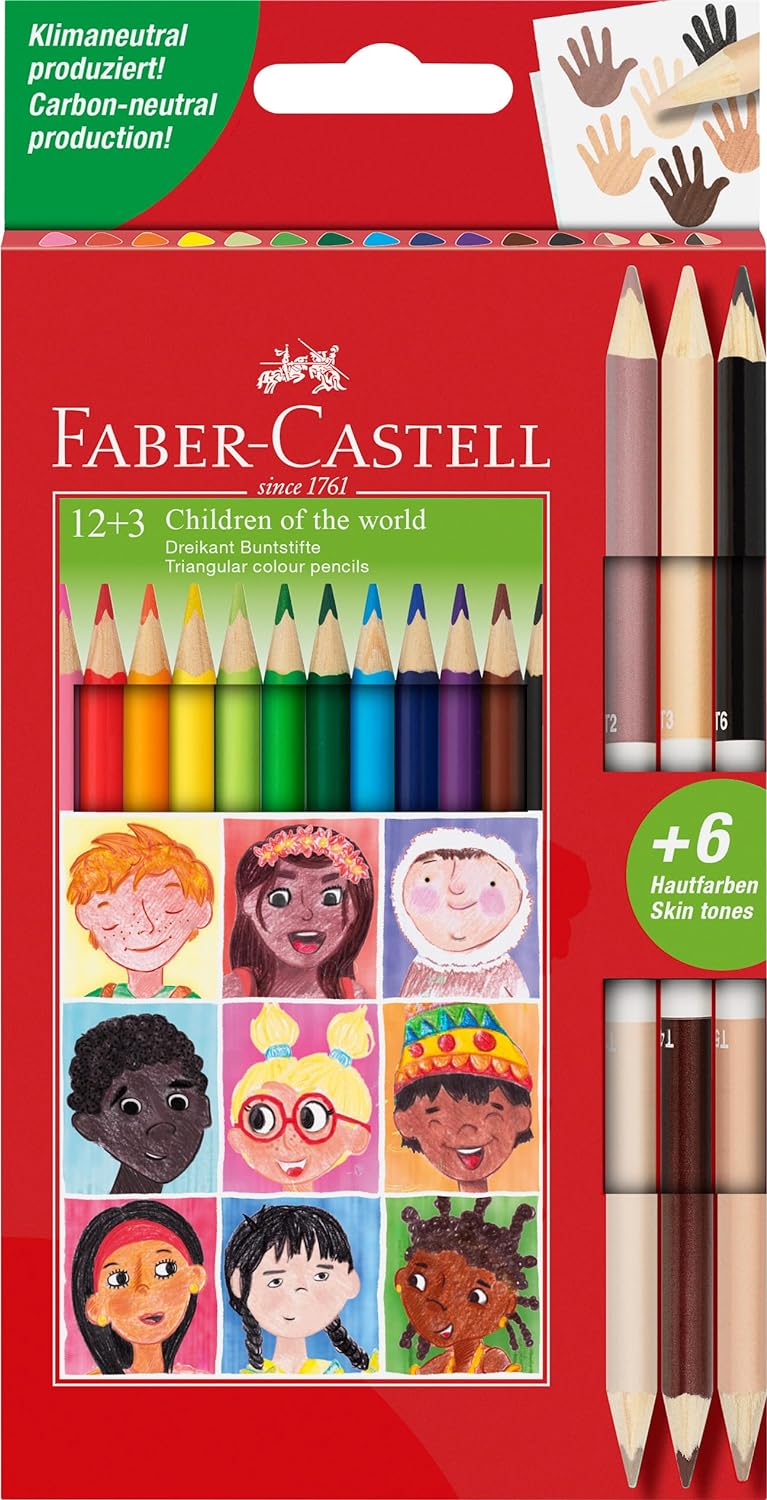 Карандаши цветные Faber-Castell 511514 Children of the World Bicolor ...