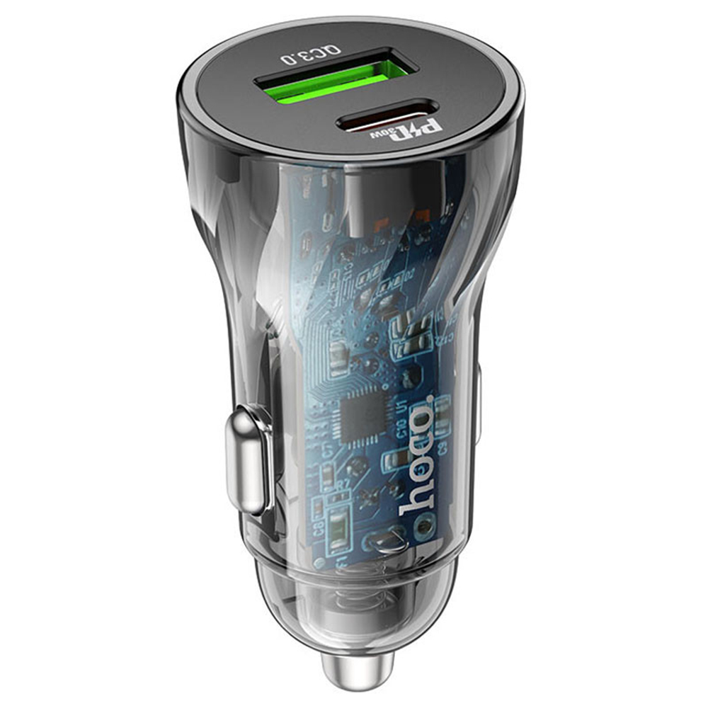 Авто Зарядное Устройство Hoco Z47A Transparent PD30W+QC3.0 Type-C to ...