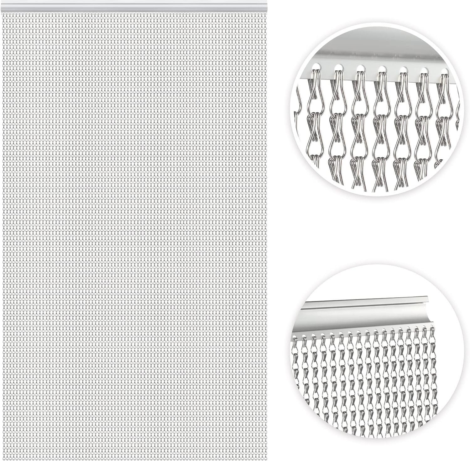 Алюминиевая антимоскитная дверная сетка VerRich Серебристая ...