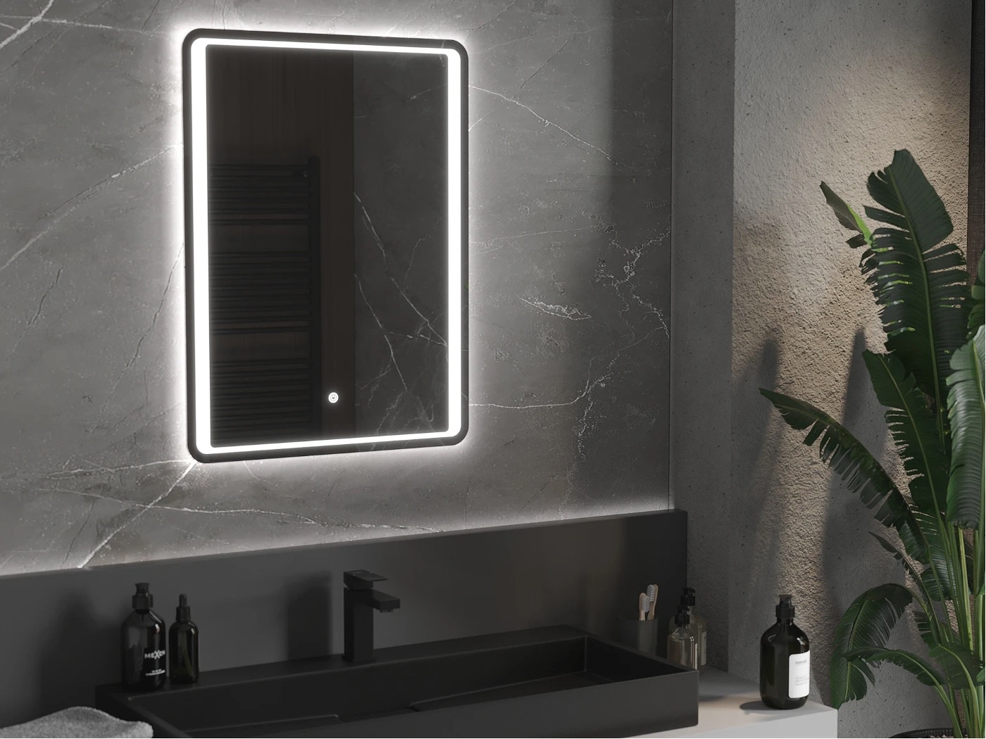 Зеркало CROTO с LED-подсветкой 90х70 + сенсорное управление – фото ...