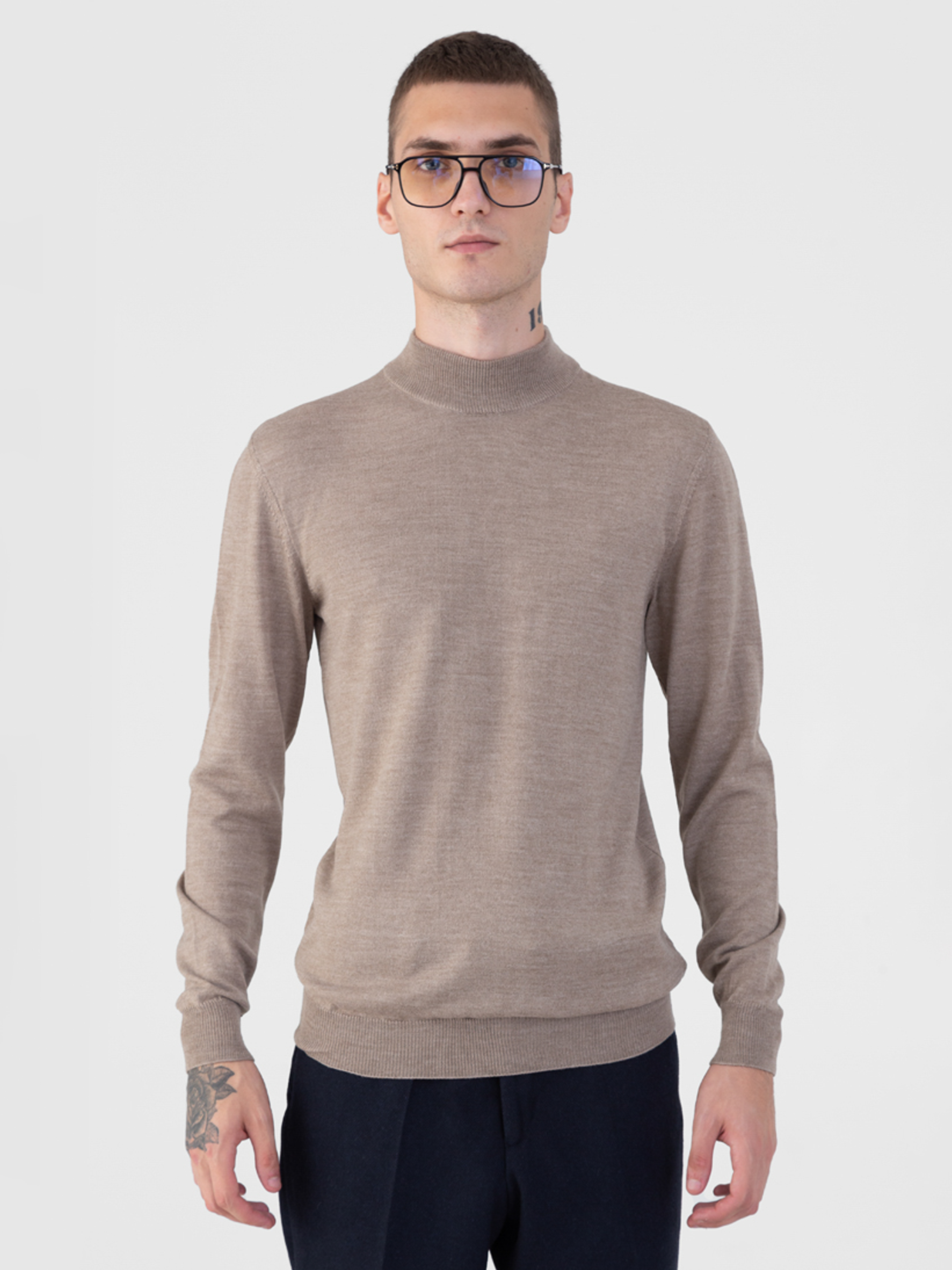 Джемпер чоловічий бежевий з коміром Arber T-neck N-AVT-83 XXL зріст 5 ...