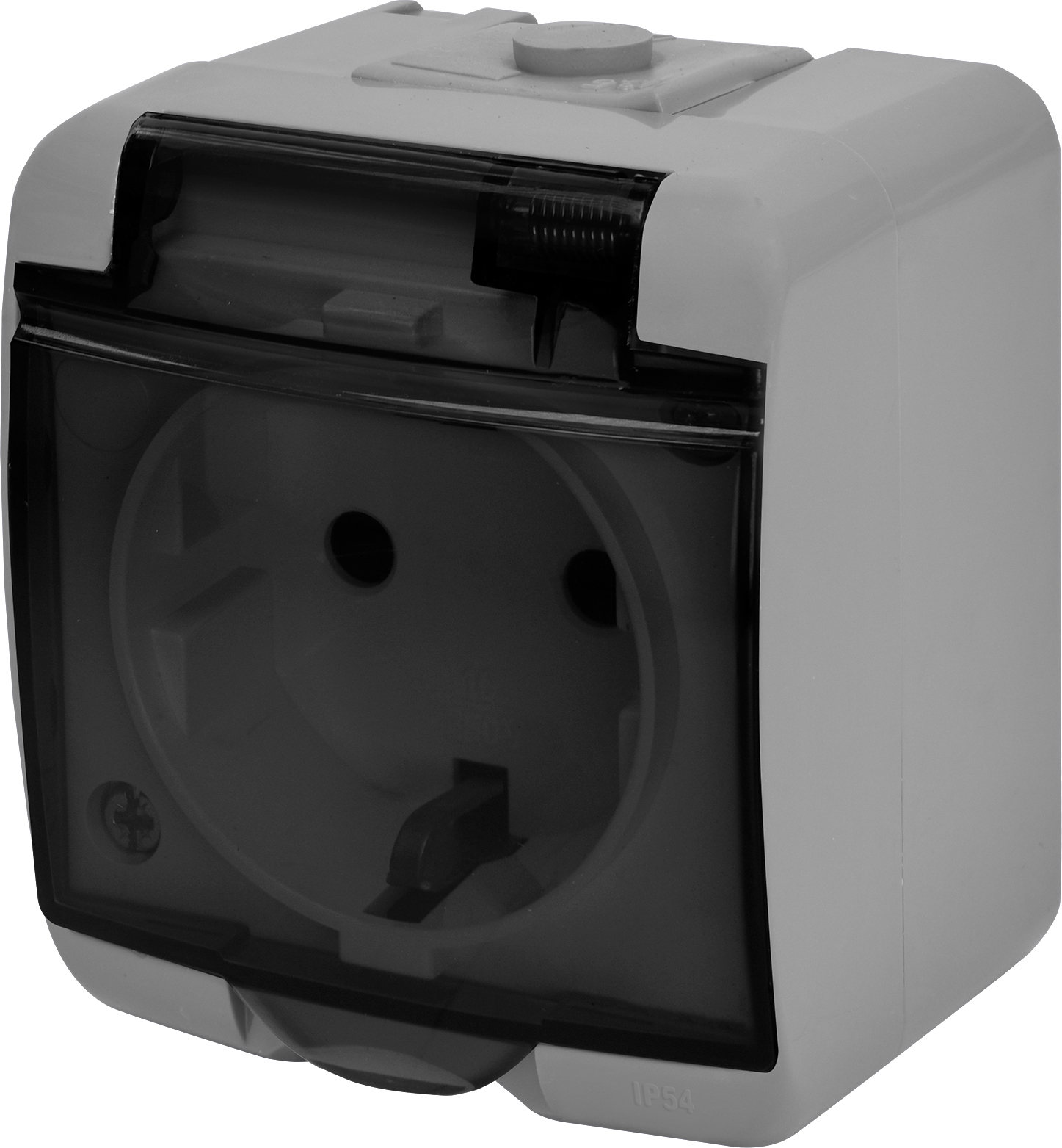 Розетка 1-я ETI с заземляющим контактом Schuko RHE-1sd-SR IP54 Серая ...
