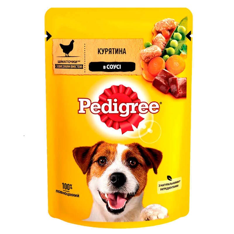 Влажный корм Pedigree для взрослых собак с курицей в соусе 72шт*100г от ...