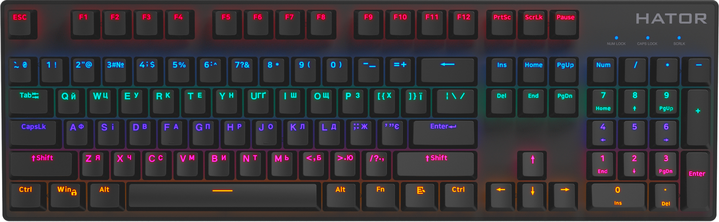 Клавиатура механическая HATOR Starfall Rainbow Origin Red (HTK-608 ...