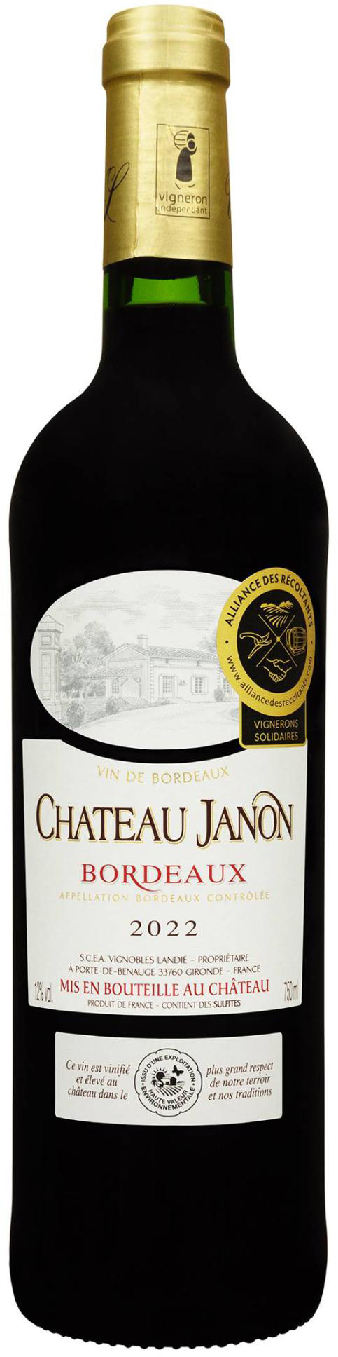 Вино Cheval Quancard Chateau Janon 2022 Bordeaux красное сухое 0.75 л ...