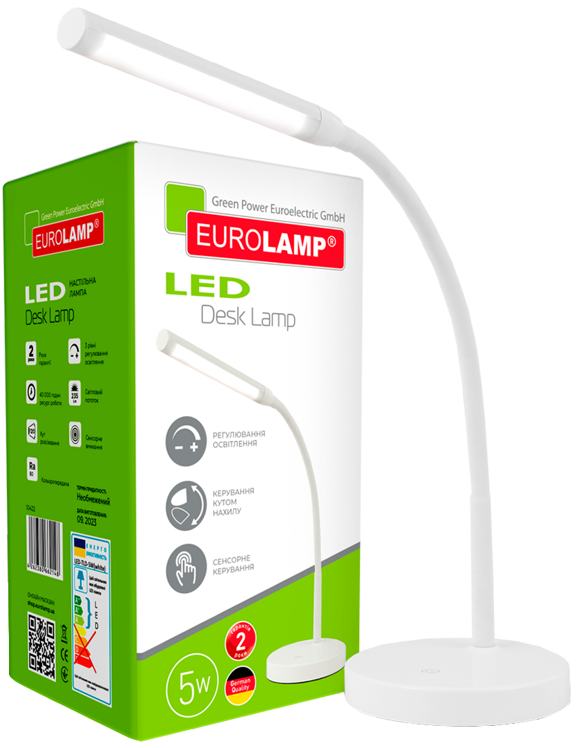 Настільна лампа EUROLAMP 5W 5000K (LED-TLD-5W(white)) – фото, відгуки ...