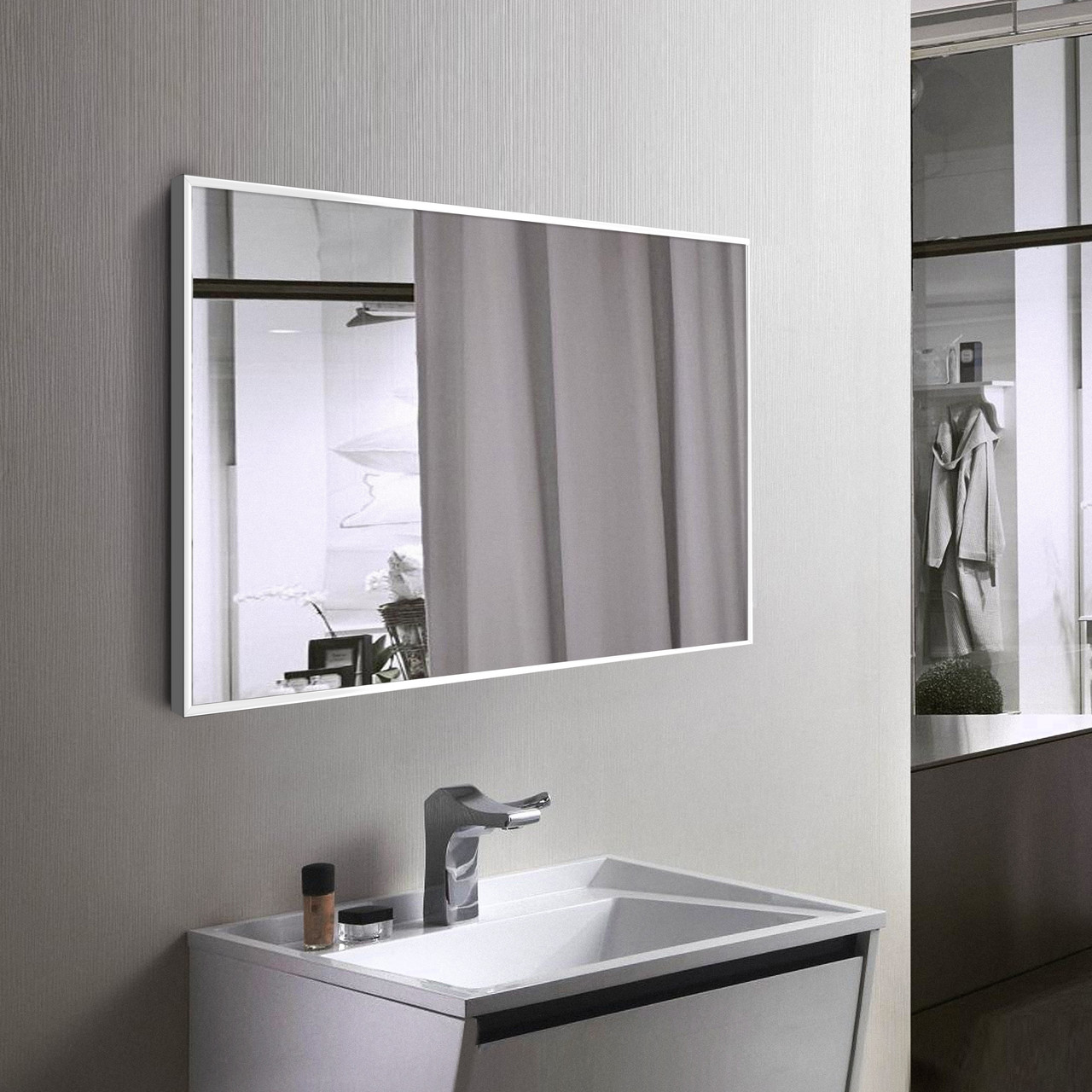 Зеркало Art-com Белое в алюминиевой раме 400х600 мм Alum-White – фото ...