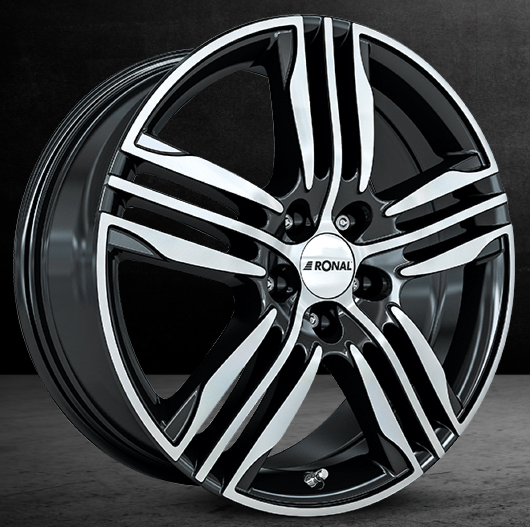 Диски Ronal R57 7,5x19 5x110 ET38 DIA65,1 (black machined face ...
