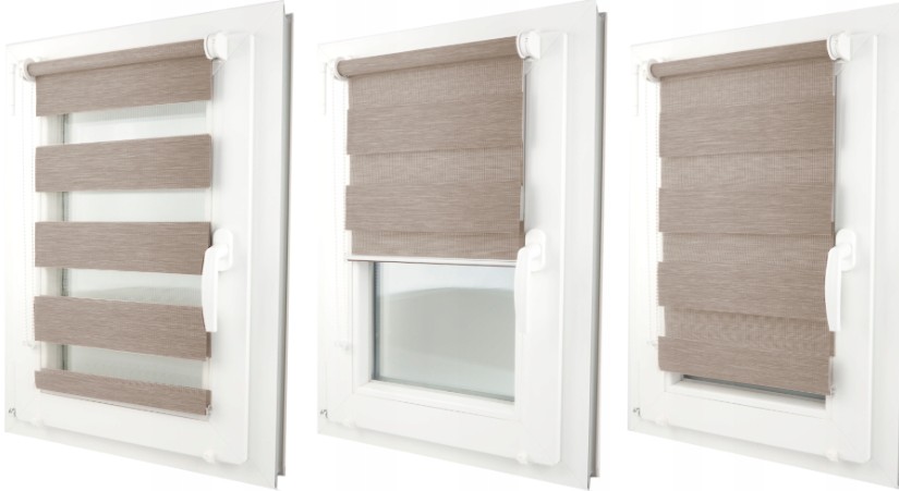 Ролета Bigimot День-ночь с направляющей 27.5*170 см Коричневий ...