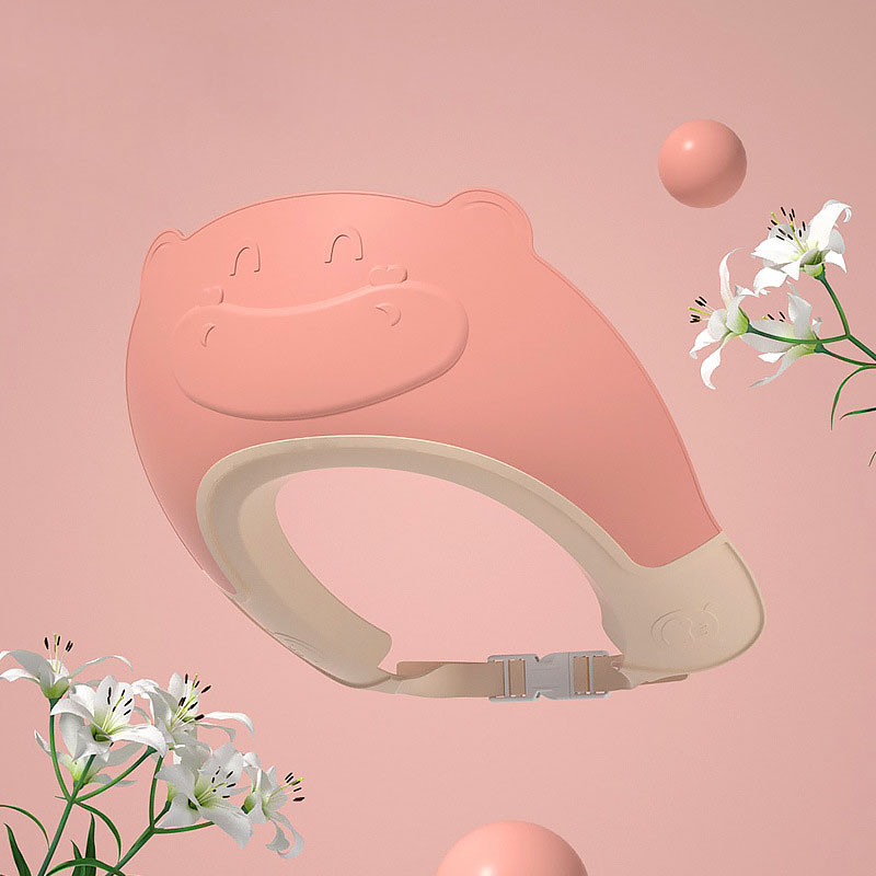 Козырек для мытья головы купания малыша на застежке Бегемот Розовый ...