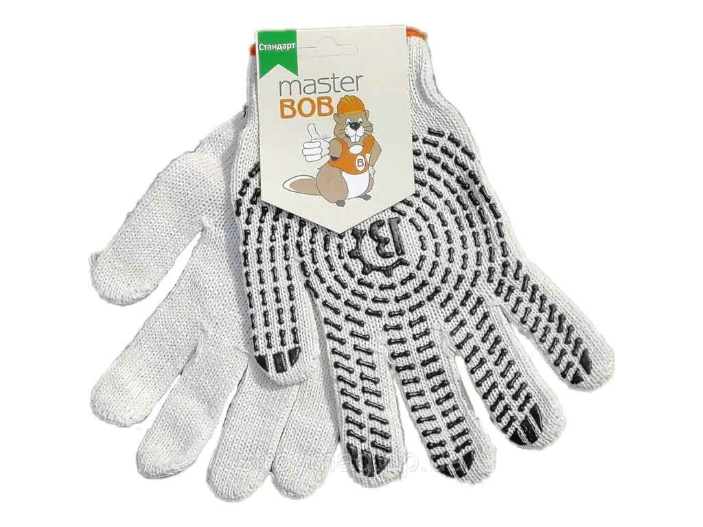Перчатки Master BOB робочі 547 10р ПВХ Економ ХБ70ПЄ30 білі 7клас от ...