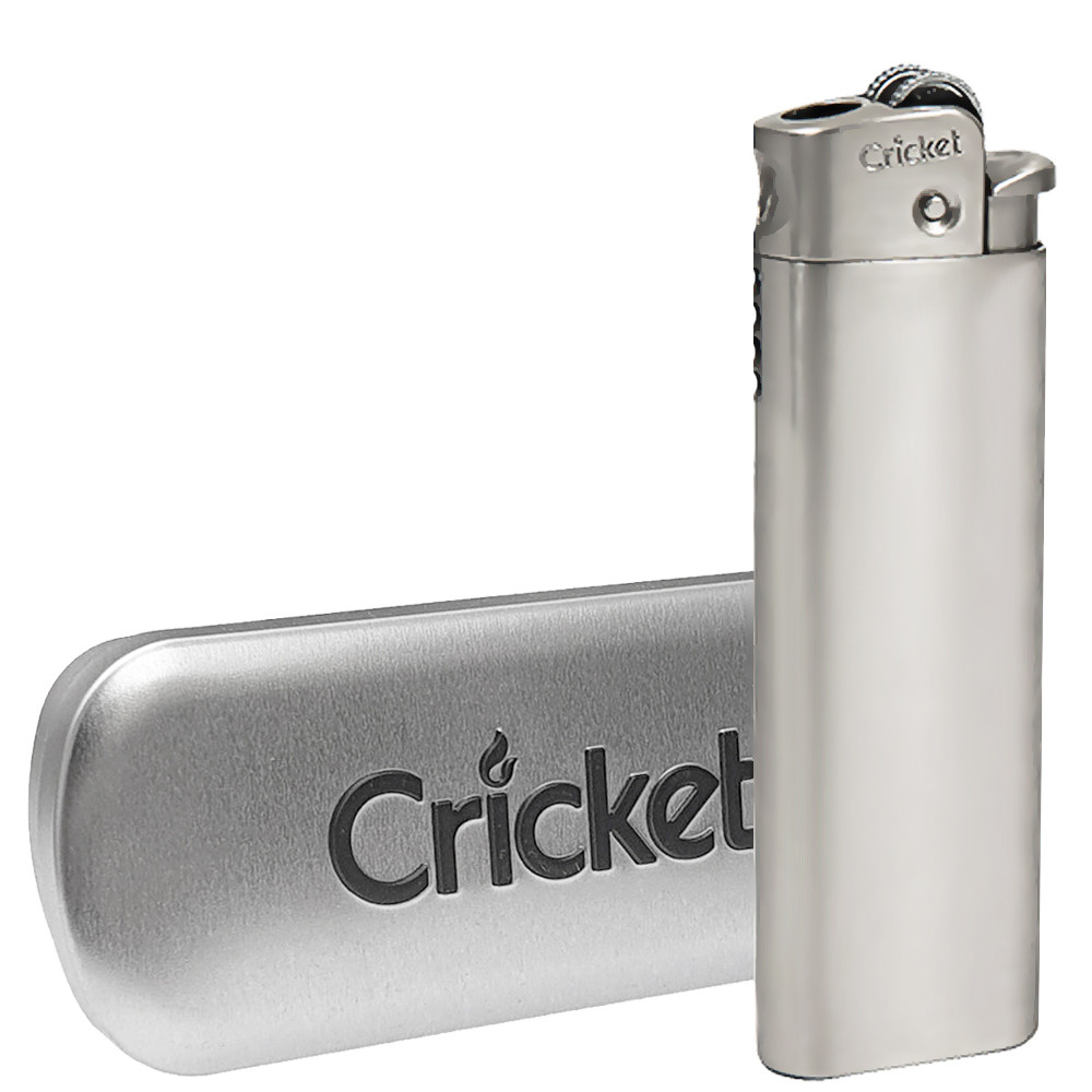 Крикет Турбо Зажигалка Кремниевая Металлическая Cricket Deluxe Chrome ...