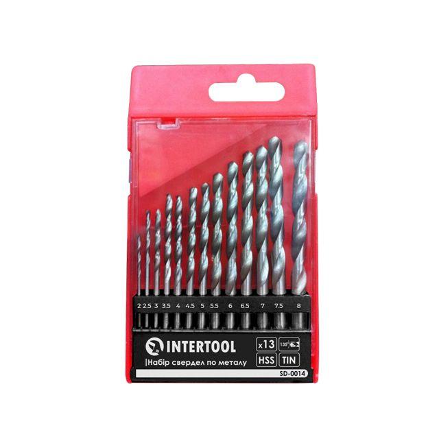 Набір свердл по металу DIN338 HSS 13шт (2-8мм), покриття Ti INTERTOOL SD-0014 – фото, відгуки ...