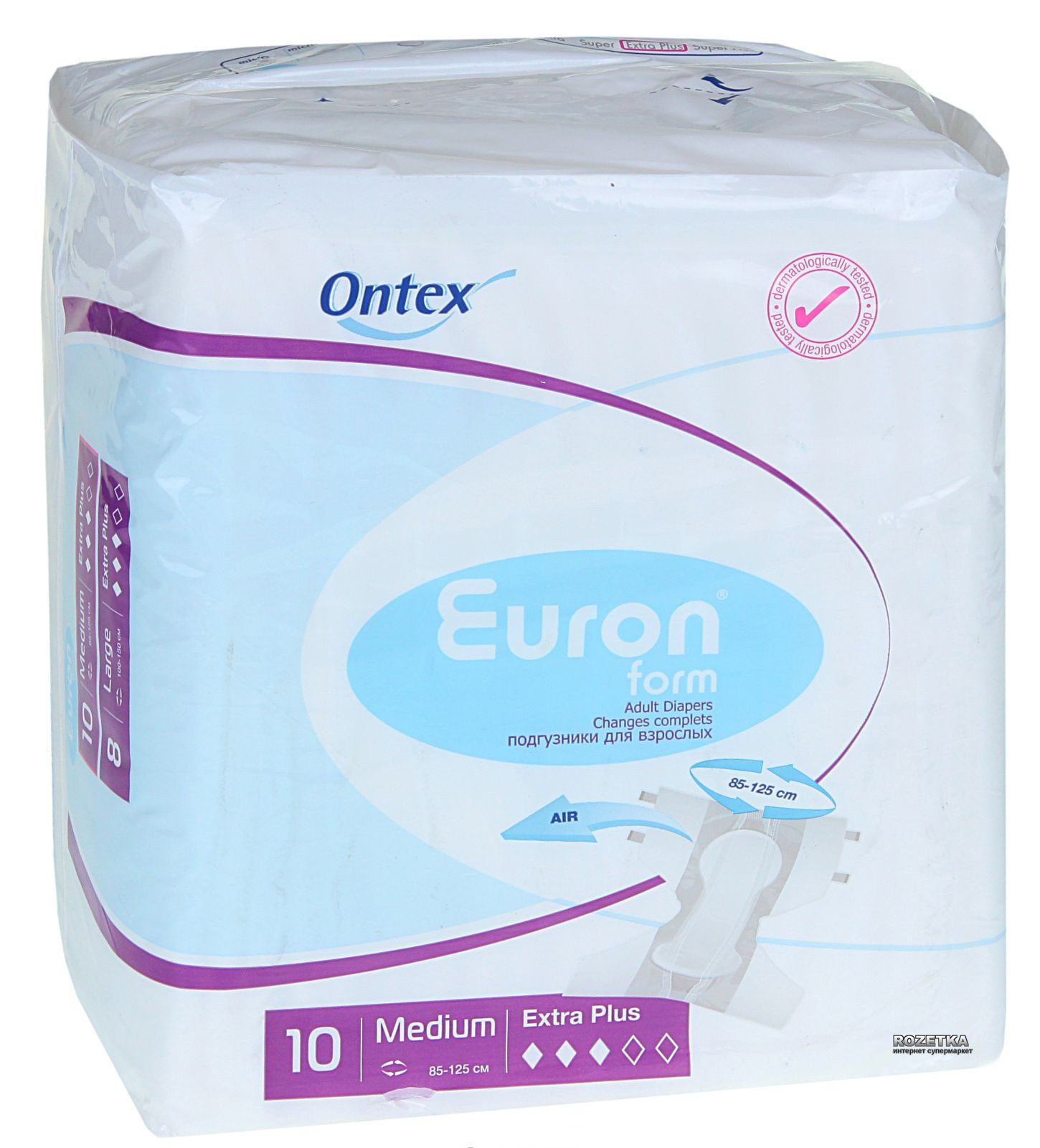 Подгузники для взрослых Euron Form Medium Extra Plus 85-125 см 10 шт ...