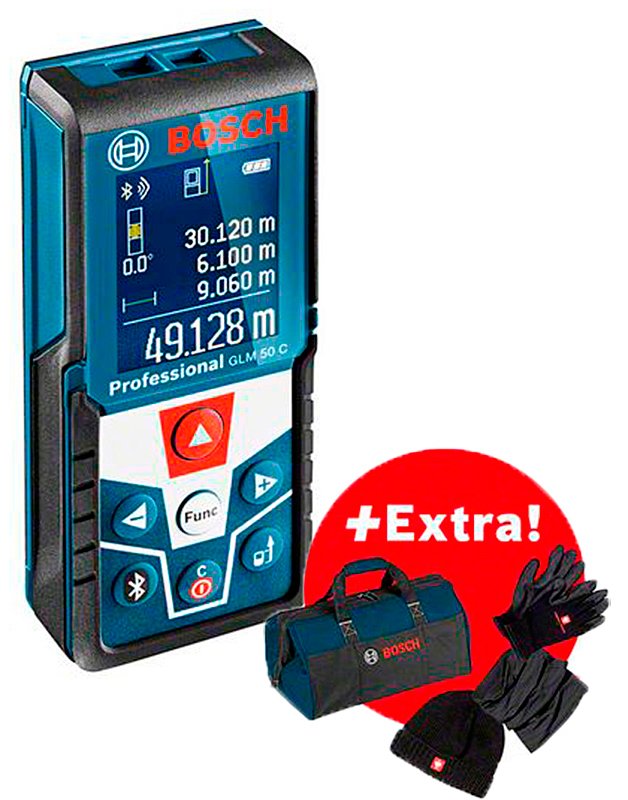Лазерный дальномер Bosch Professional GLM 50 C + зимний набор + сумка ...