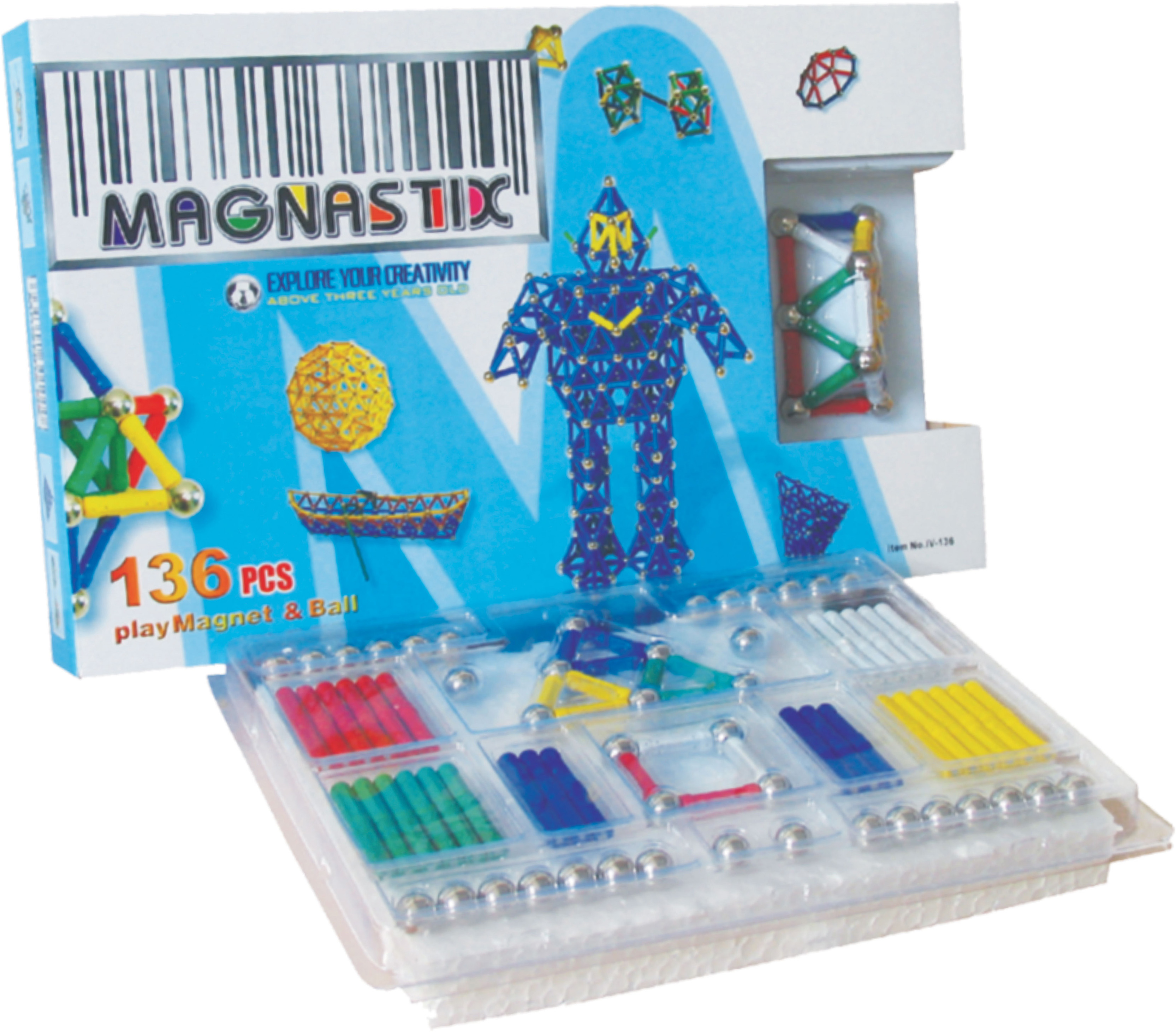 Конструктор Magnastix Магнитный сильный 136 элементов (6910010013041 ...