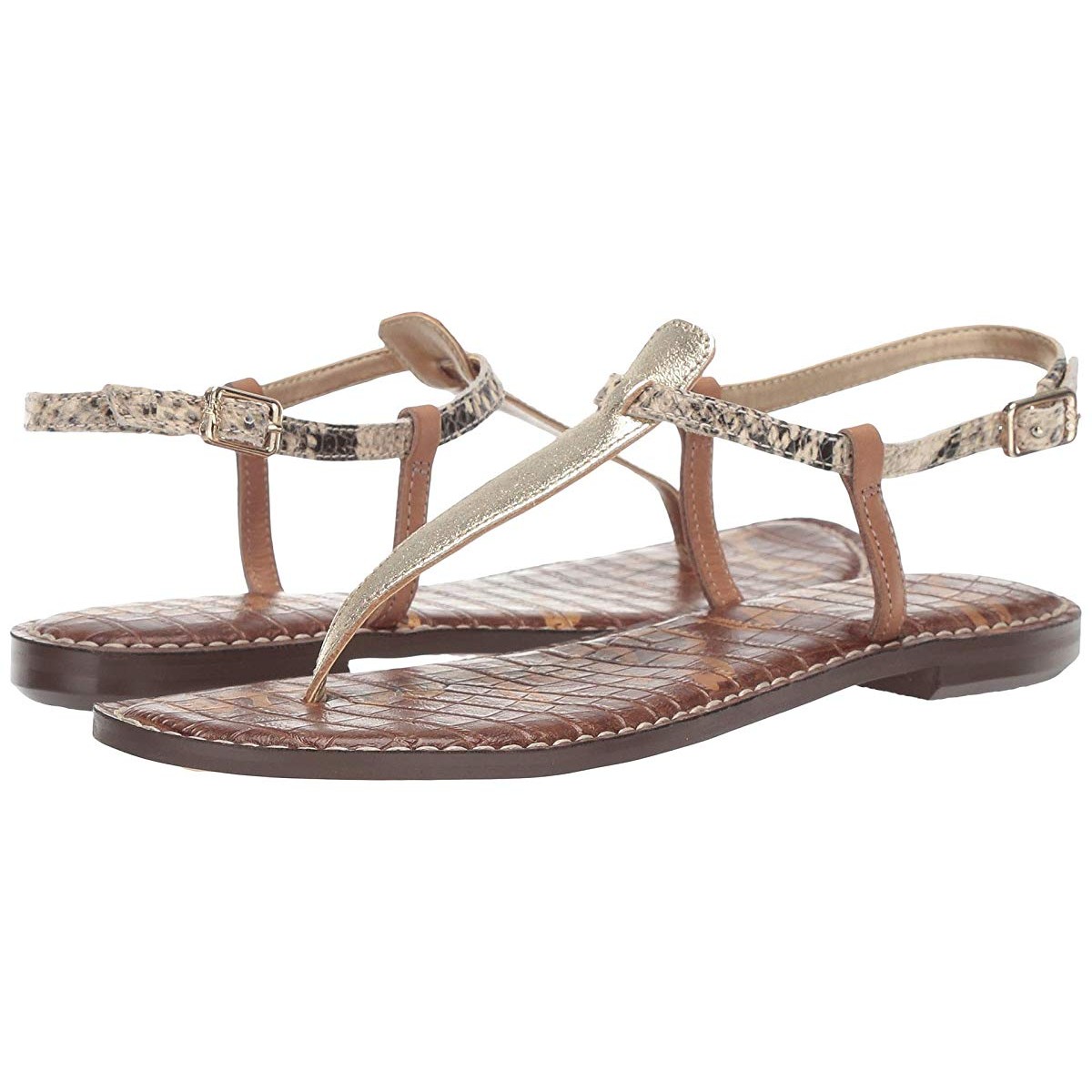 Сандалии Sam Edelman Gigi Luxe Gold/Beach Multi Metallic/Snake Leather ...