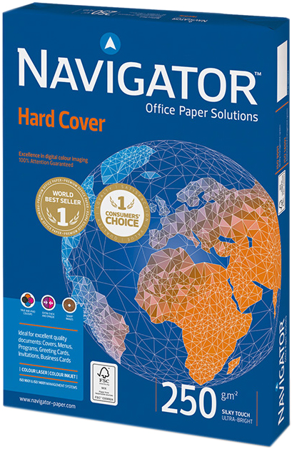 Бумага Navigator Hard Cover А4 250 г/м² класс А 125 листов Белая ...