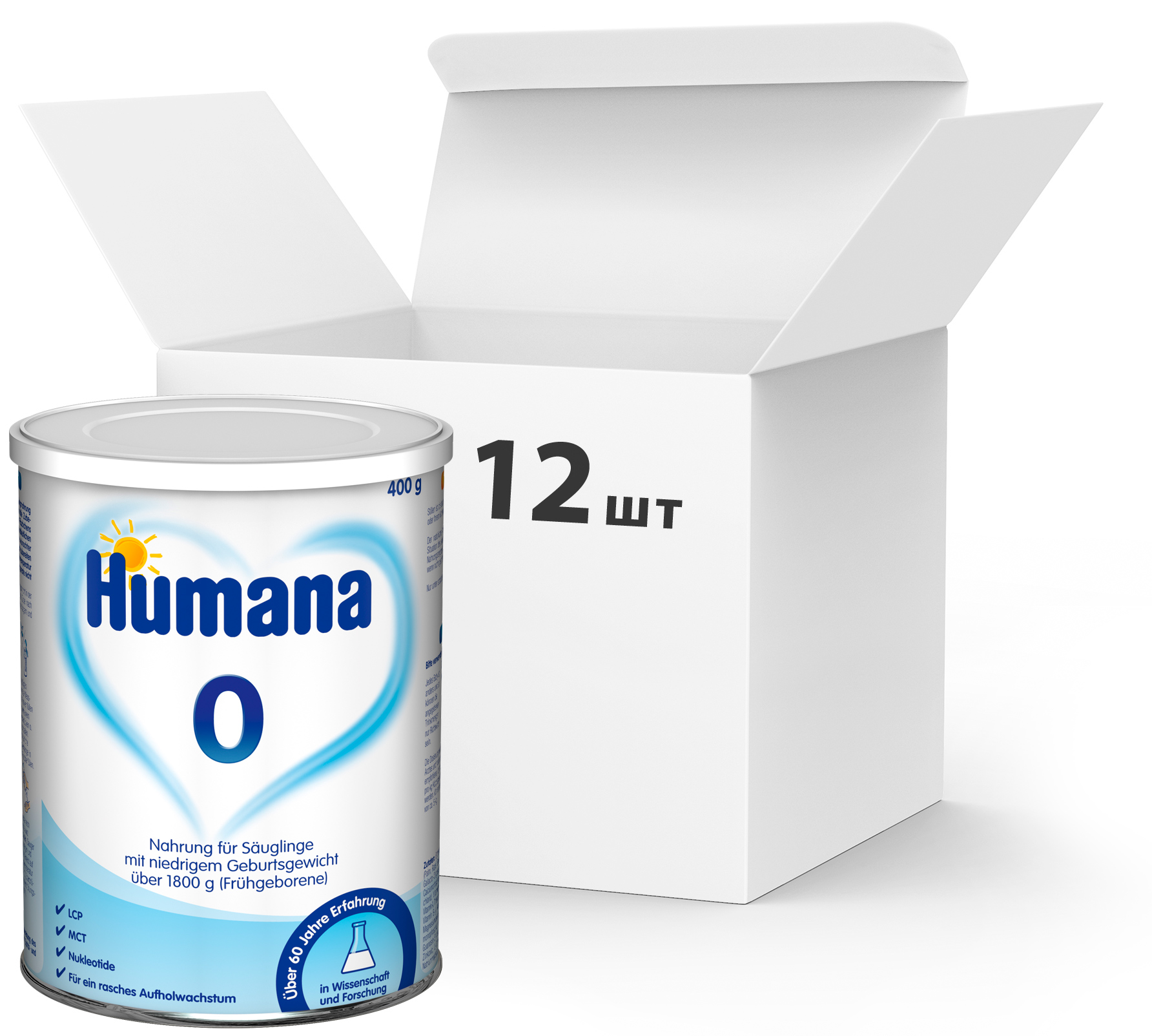 Упаковка дитячої суміші Humana молочної сухої 0 mit LC PUFA 400 г х 12 ...