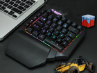 Клавиатура под одну руку игровая Shipadoo F6 RGB USB одноручная Черный ...