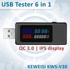 USB тестер тока напряжения емкости KEWEISI KWS-V30 QC3.0 / 4-30V / 195W ...