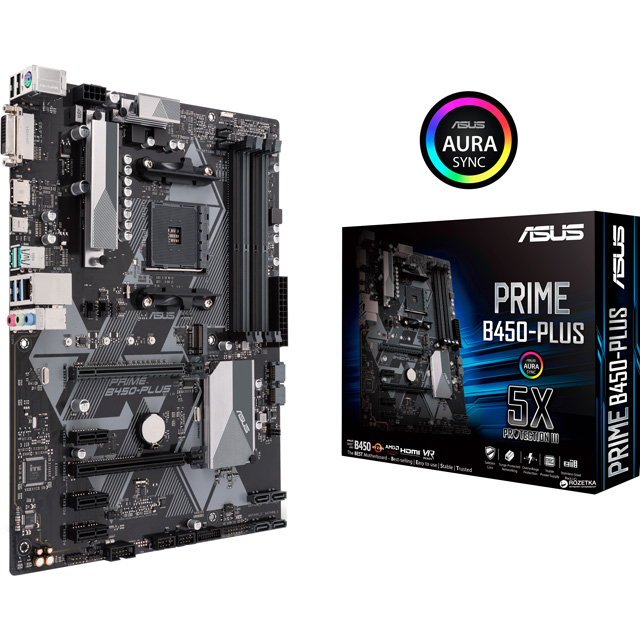 Материнська плата Asus Prime B450-PLUS (sAM4, AMD B450, PCI-Ex16), ціна ...